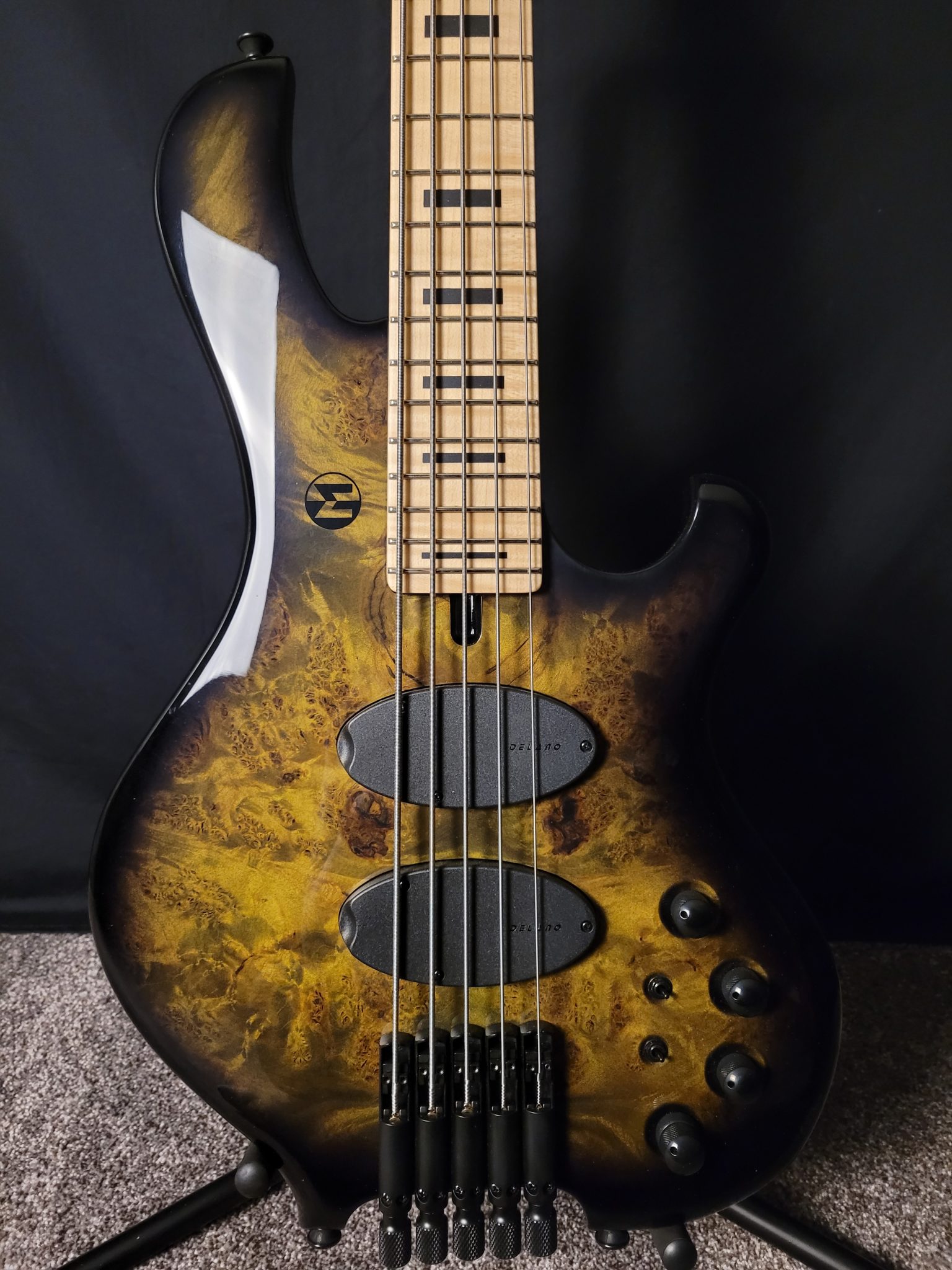 Maruszczyk Headless Frog, 5-String, Olive Green BurstON SALE!! | Bass North